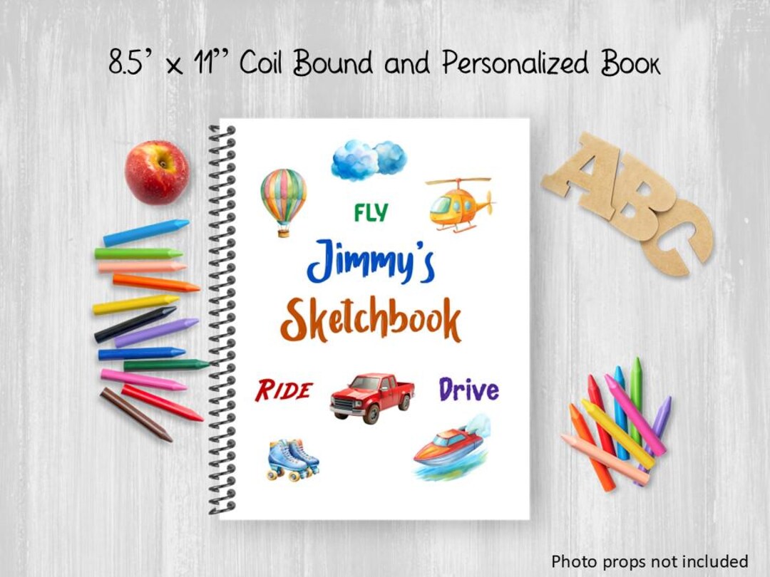 Transportation Sketchbook, Personalized Notebook, Drawing Journal for ...