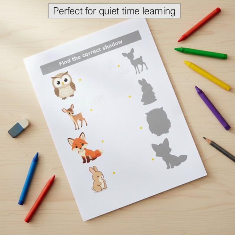Printable Animal Shadow Matching Game, Visual Perception Activity for ...