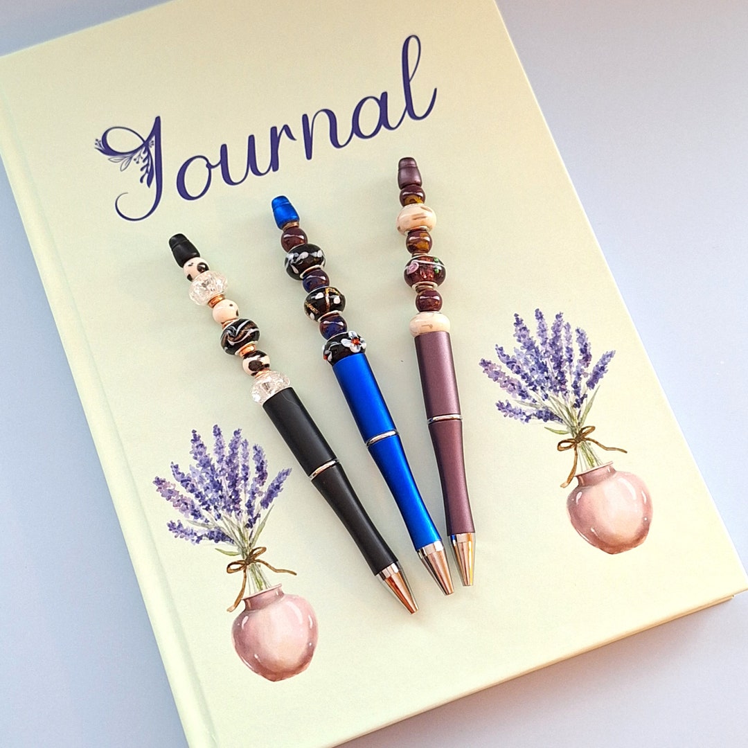 Beaded Ballpoint Ink Pen, Lampwork Ceramic Glass Beads, Teacher, Co ...