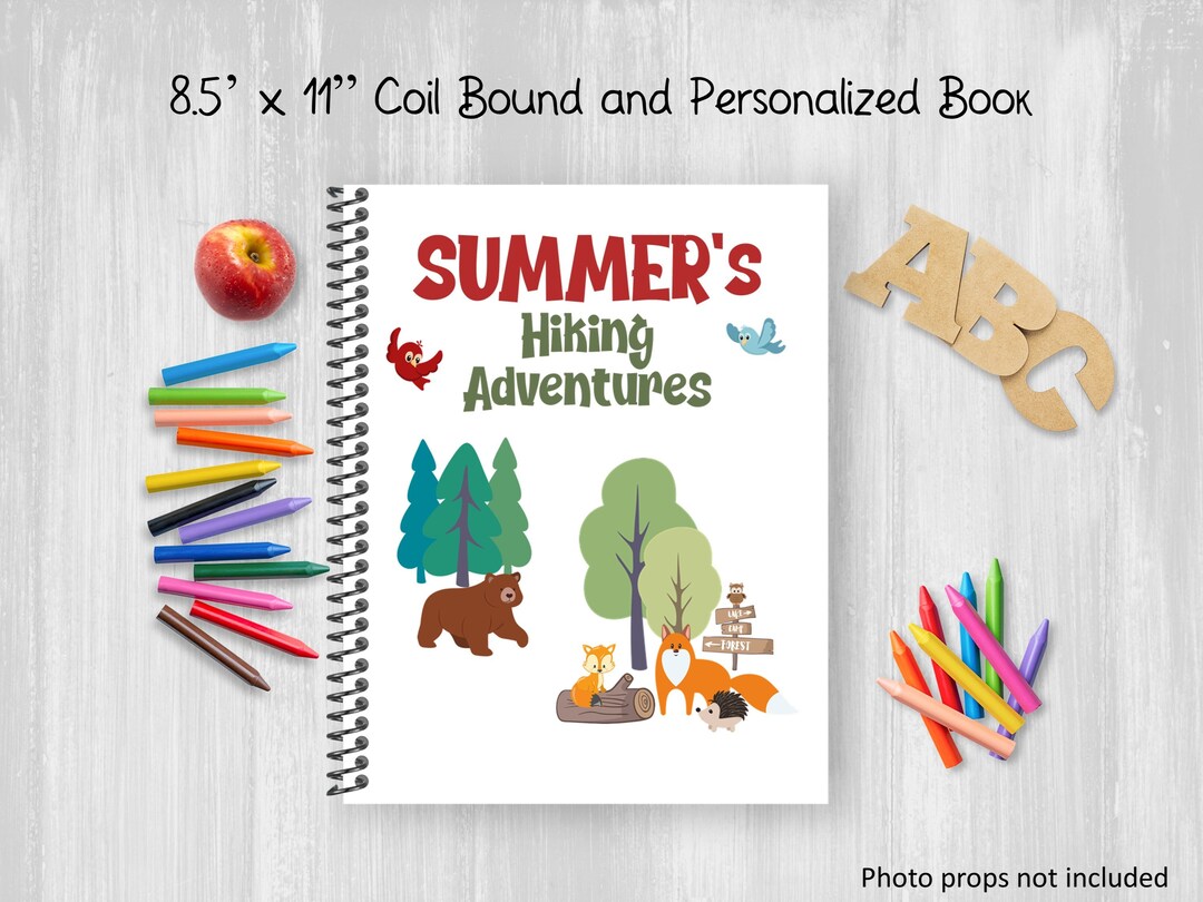 Personalized Sketchbook, Hiking Camping Animals Notebook, Coil Bound ...