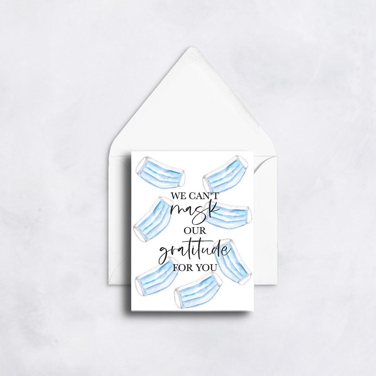 Box Set of 6 Thank You Cards We Can't Mask Our Gratitude - Etsy