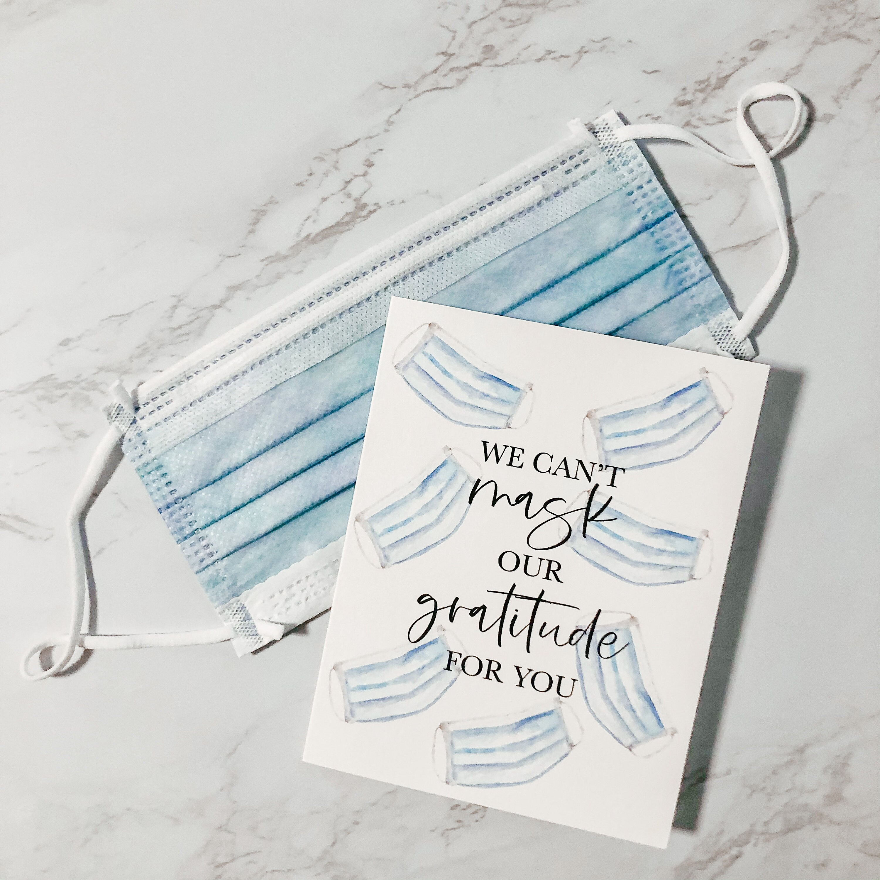 Box Set of 6 Thank You Cards We Can't Mask Our Gratitude - Etsy