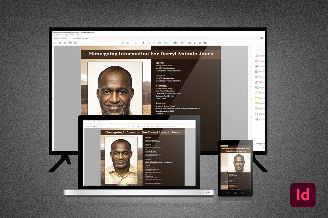 Home-going Funeral Info Sheet Indesign Template Digital Download ...
