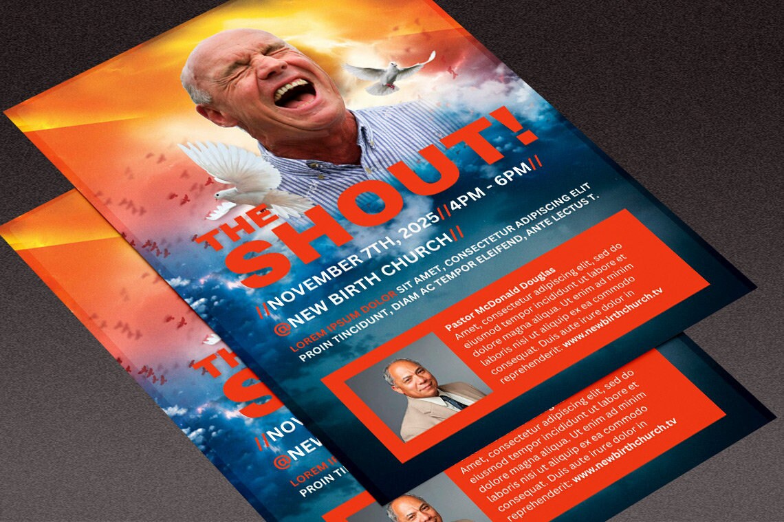Shout Church Flyer 4x6 Canva Template - Etsy