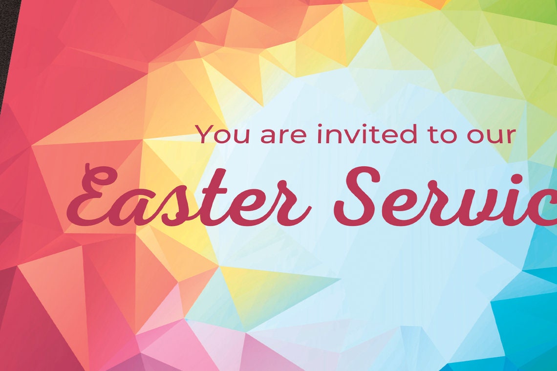 Easter Church Flyer Template for Canva Church Invitation, Church Flyer ...