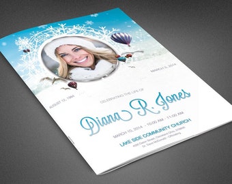 Passport Funeral Program Photoshop Template 8 Pages 5.5x8.5 Plus 8.5x11 ...