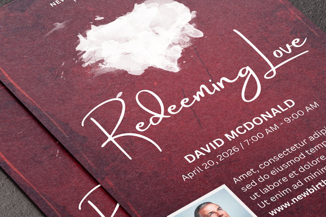 Redeeming Love Easter Flyer Template for Canva Church Invitation ...