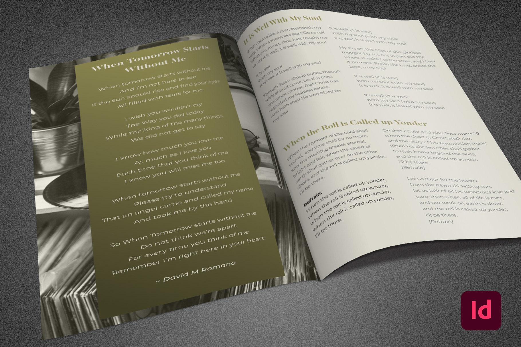 Green Vinyl Funeral Program Template Indesign Download - Etsy