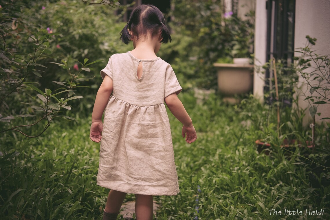 Ready to Ship/natural Beige Linen Baby Girl Dress/beige Linen | Etsy