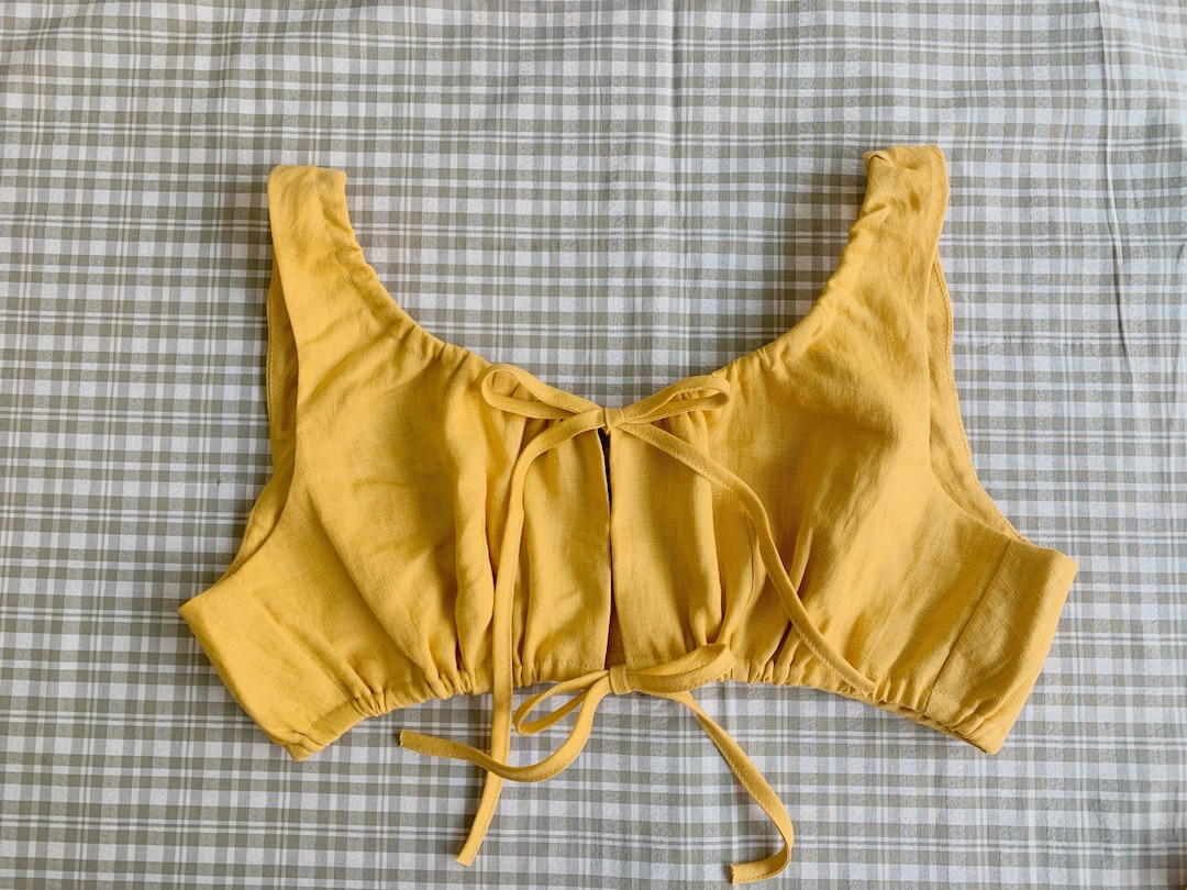 Big Size Bra/ Custom Size Bra/ String Linen Bra /tied Linen - Etsy