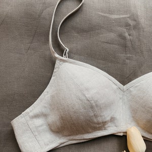Custom Size Linen Bra: Padded Linen Bracette Sleepwear - Etsy