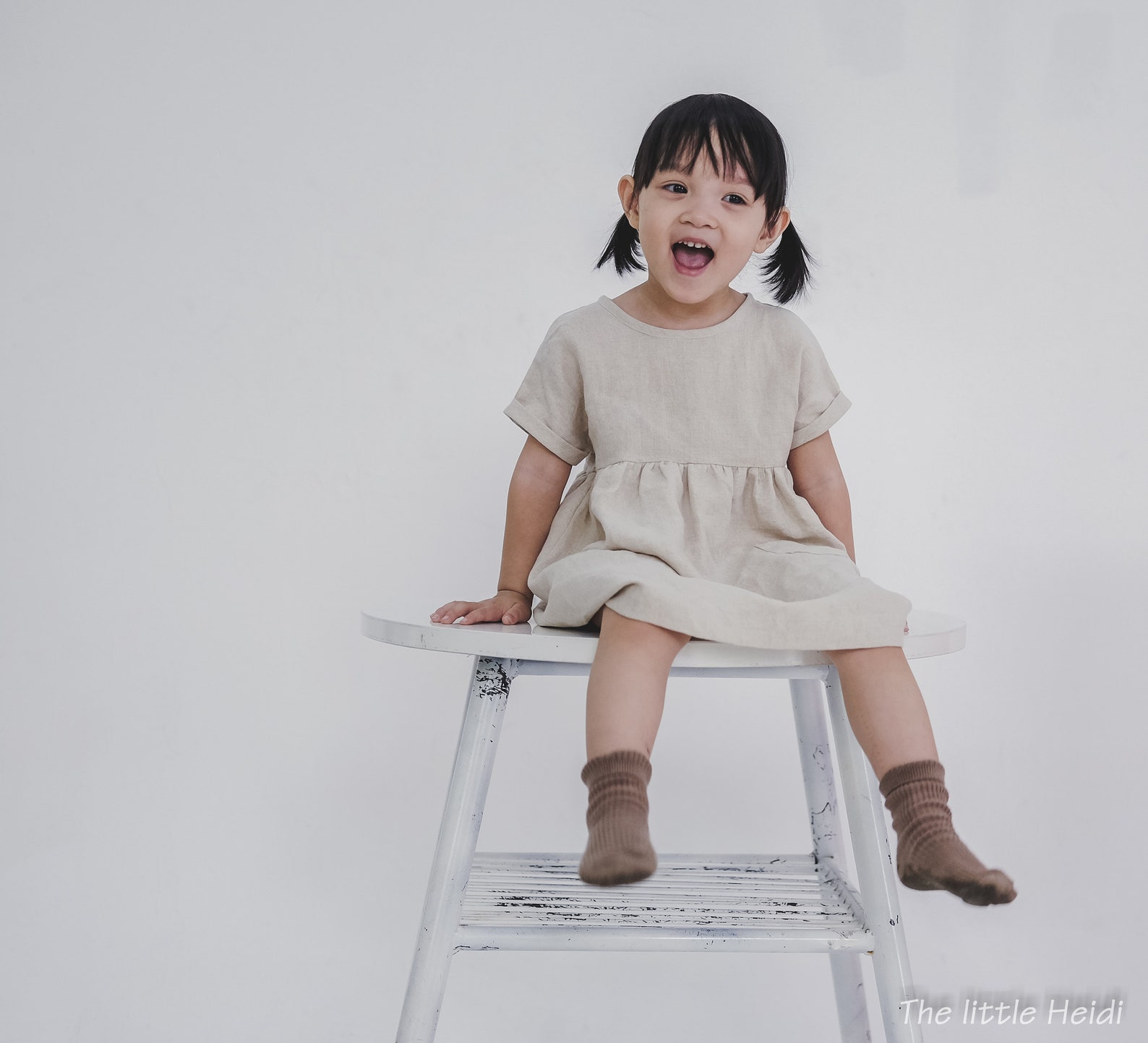 Ready to Ship/natural Beige Linen Baby Girl Dress/beige Linen - Etsy