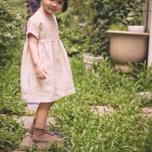 Ready to Ship/natural Beige Linen Baby Girl Dress/beige Linen Dress ...