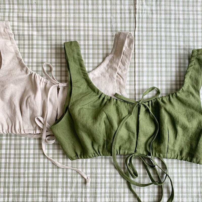 Linen Bra - Etsy