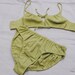 Linen Bras Set/ Tied Bra/ Linen Bra and Panties/ Linen Look Bralette ...