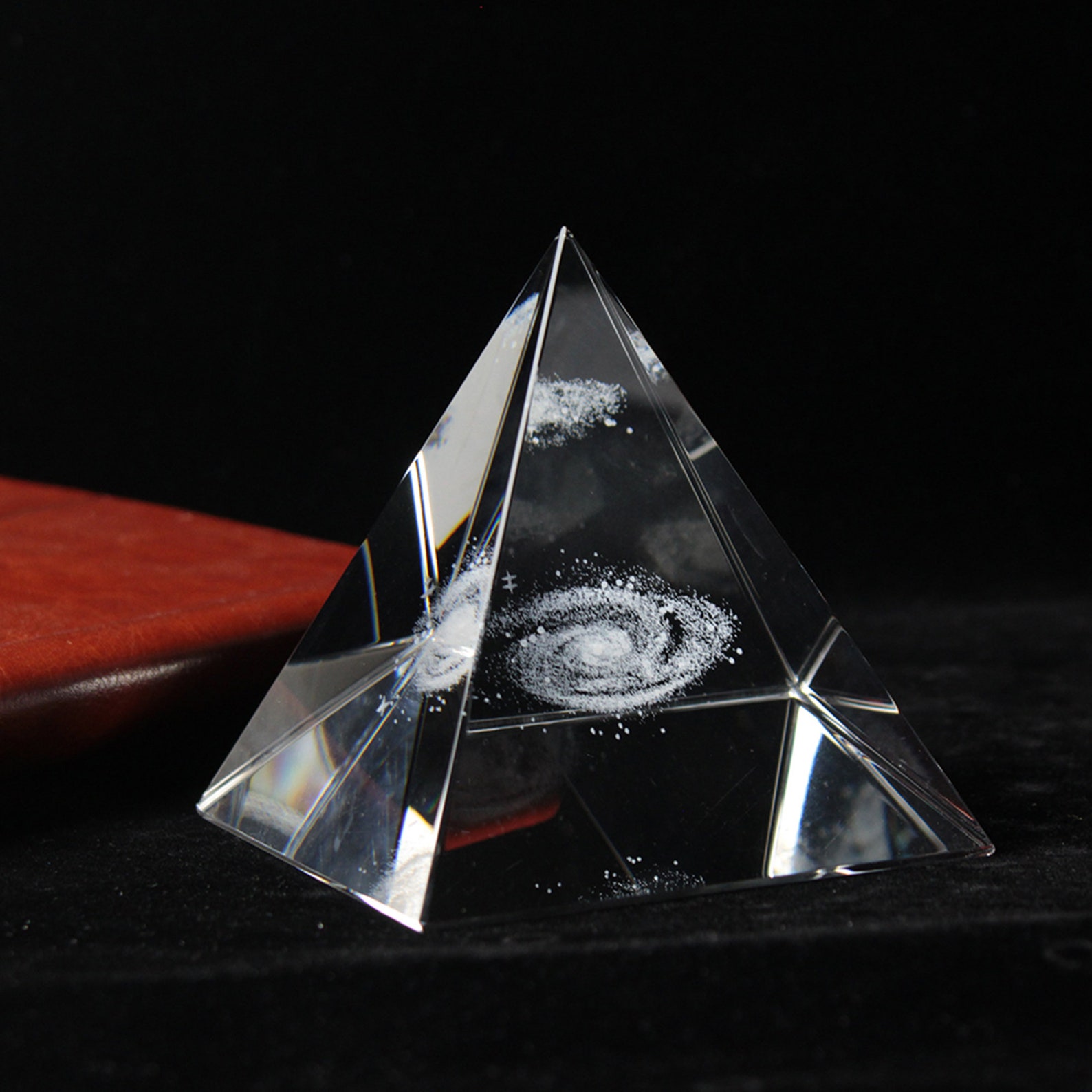 Crystal Pyramid 3D Laser Engraved Galaxy Glass Pyramid | Etsy