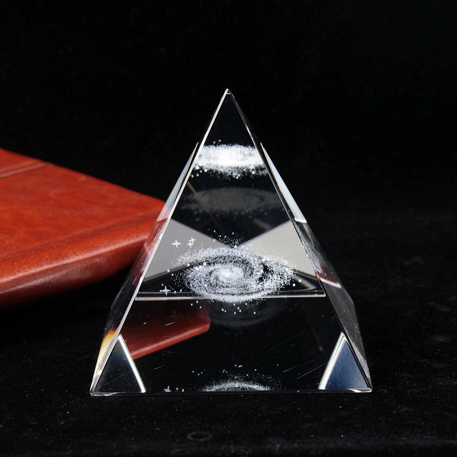 Crystal Pyramid 3D Laser Engraved Galaxy Glass Pyramid | Etsy