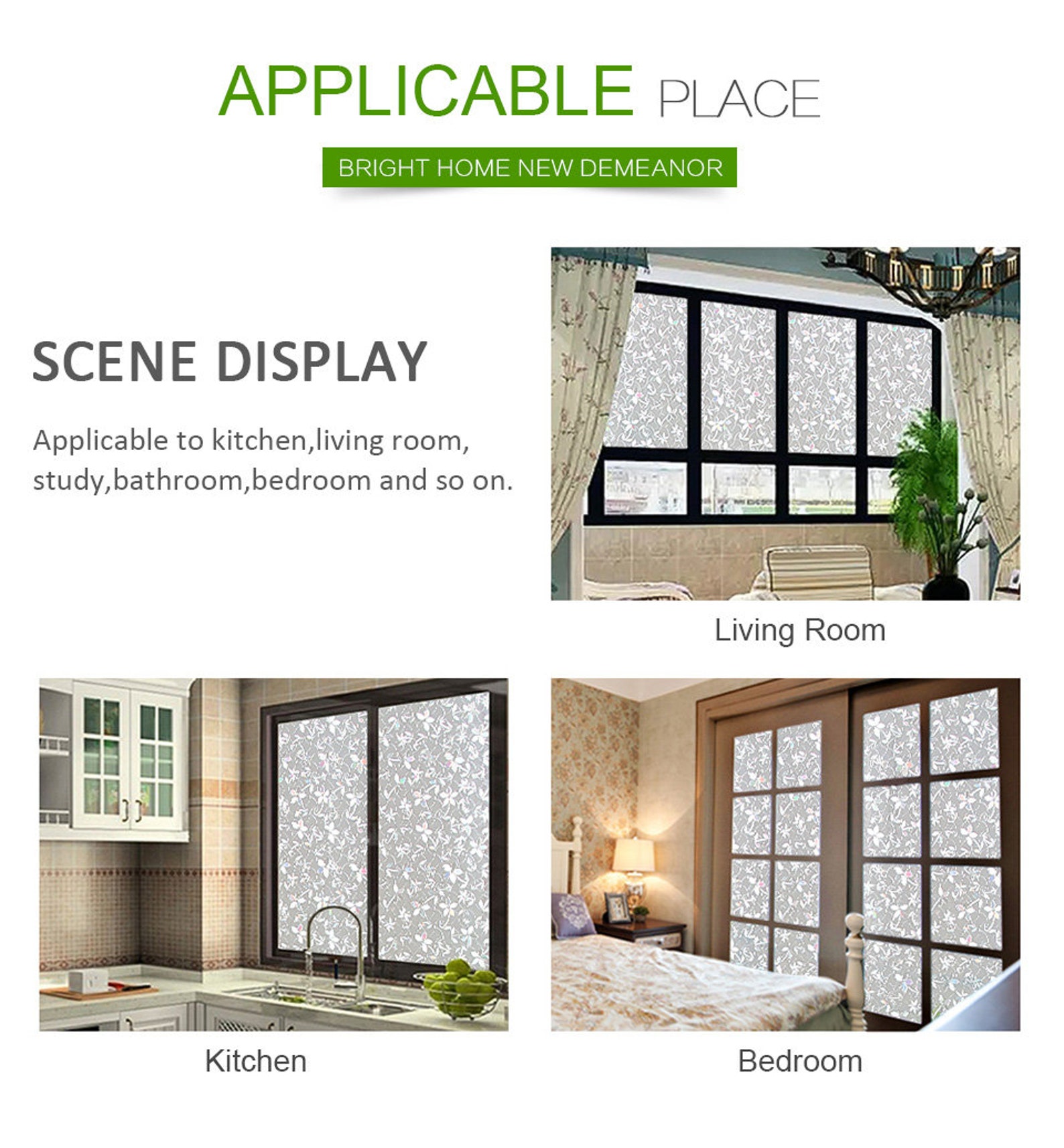 PVC Waterproof Window Cover Films No-Glue 3D Static Flower | Etsy