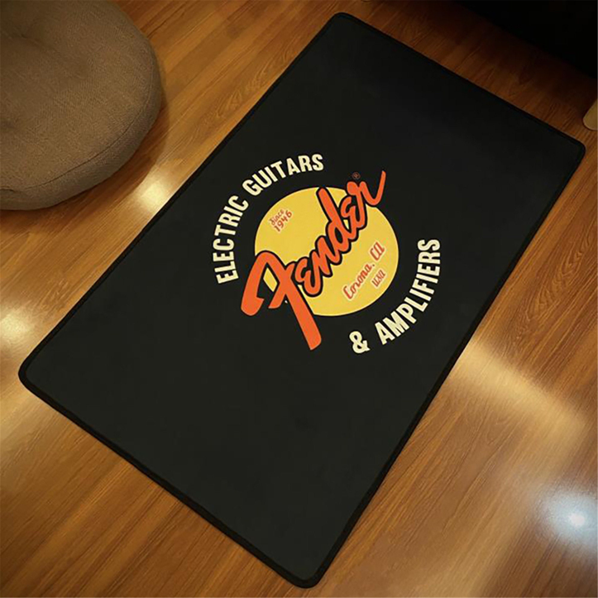 Fender Guitar Rock Round Carpet Floor Mats Printed Area Rug | Etsy