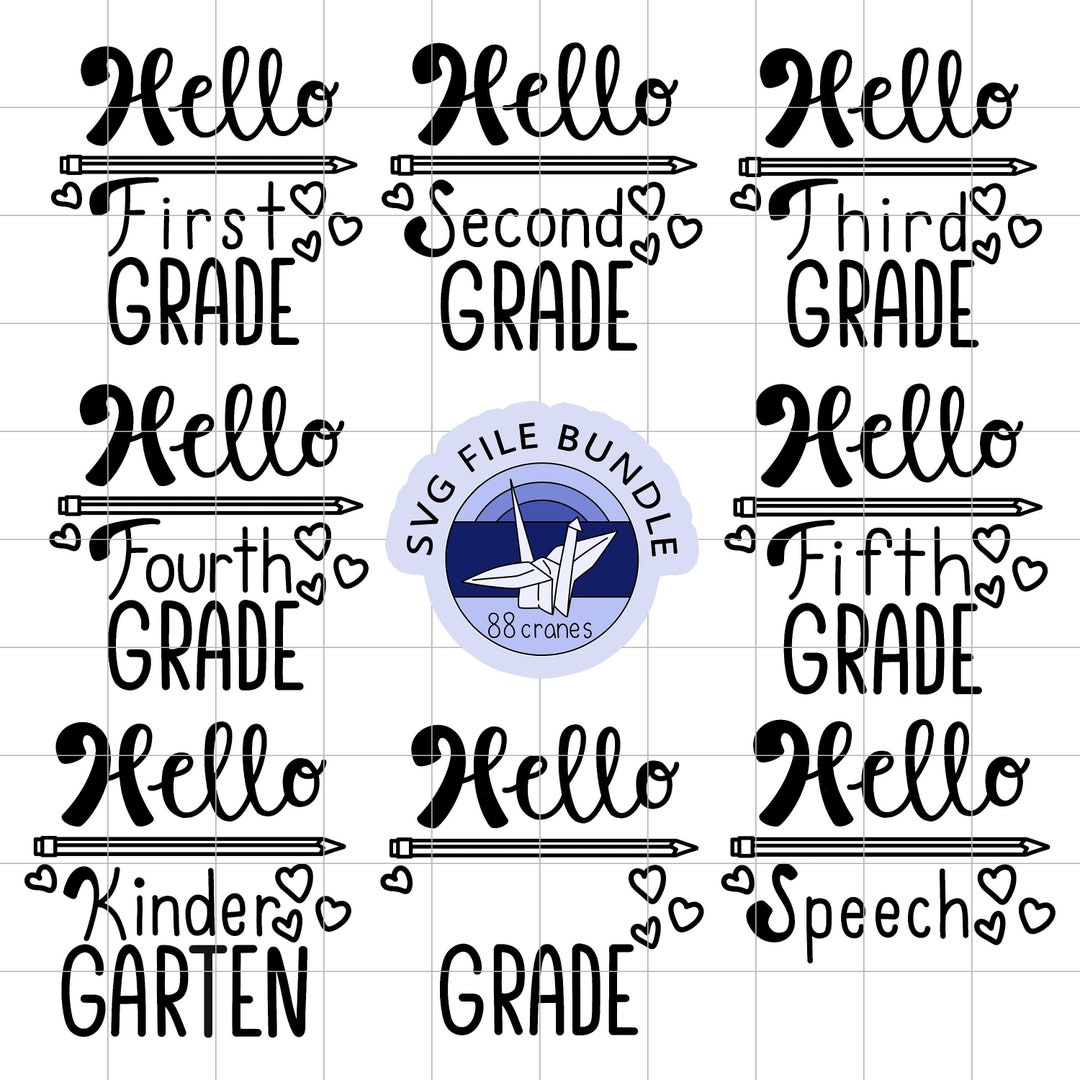 Digital File: Hello Grade Bundle SVG - Etsy