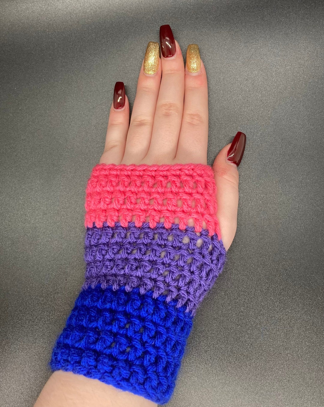 Bisexual Pride Fingerless Gloves - Etsy