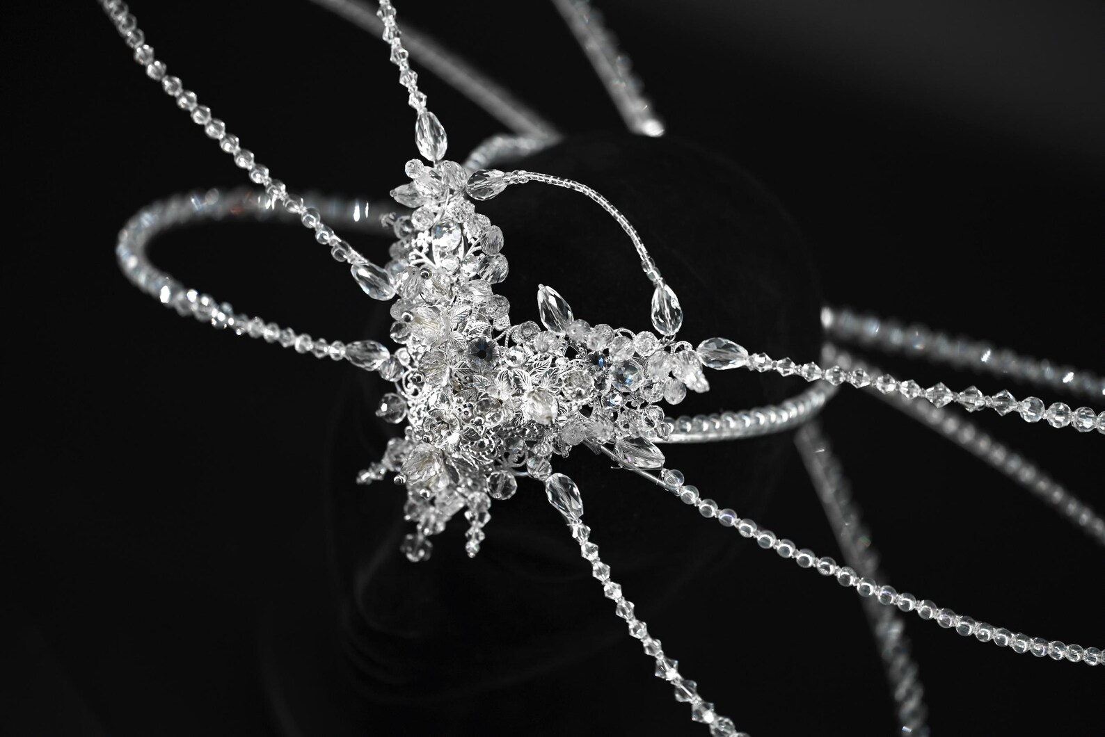 Isa. Ice Crystal Ethereal Orbit Crown Swarovski Crystal - Etsy