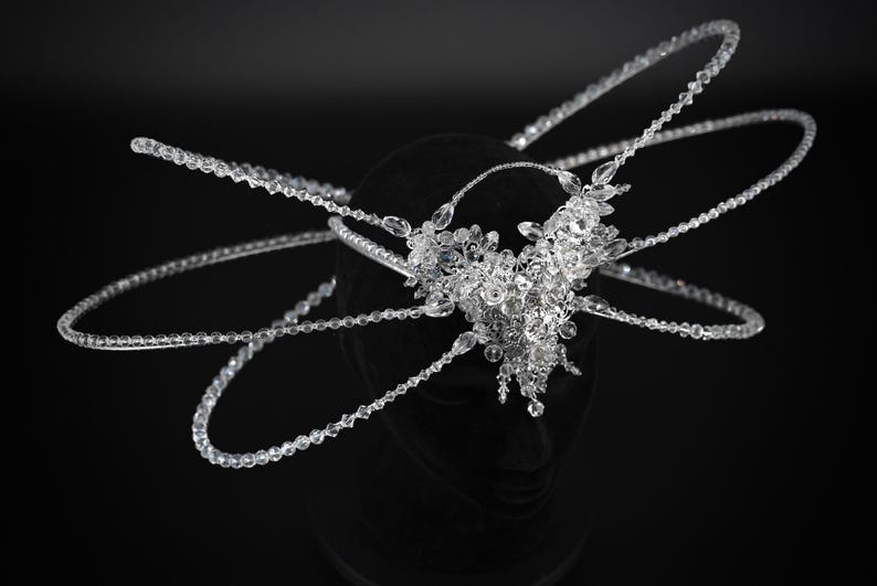 Isa. Ice Crystal Ethereal Orbit Crown Swarovski Crystal - Etsy