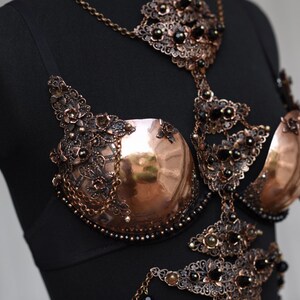 Metal Couture Bra Jewellery. Antique Copper and Rose Gold - Etsy