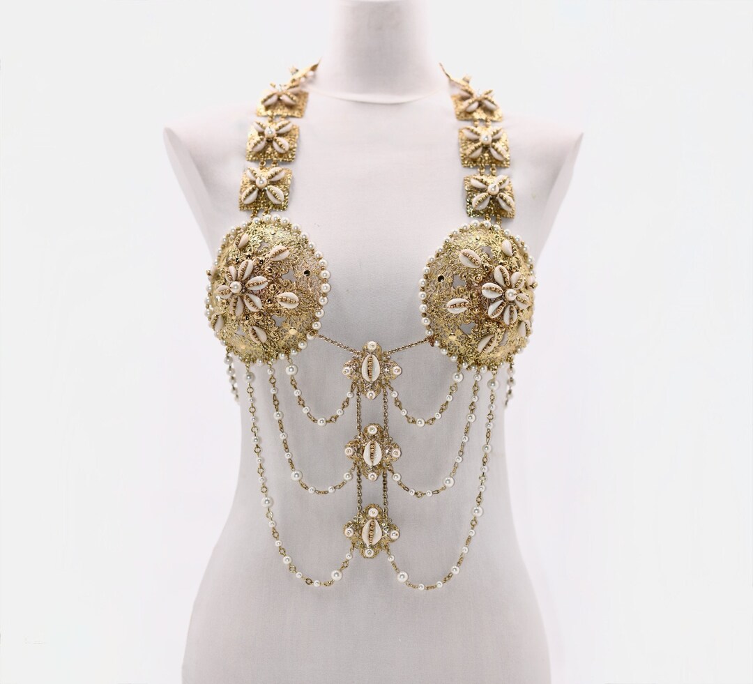Mata Hari Mermaid Style 1920's Brass Bra. Rental Available. - Etsy