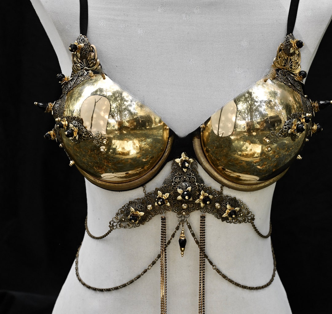 Pharaoh Queen Black and Gold Metal Bra for Customisation - Etsy