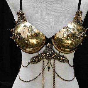 Pharaoh Queen Black and Gold Metal Bra for Customisation - Etsy