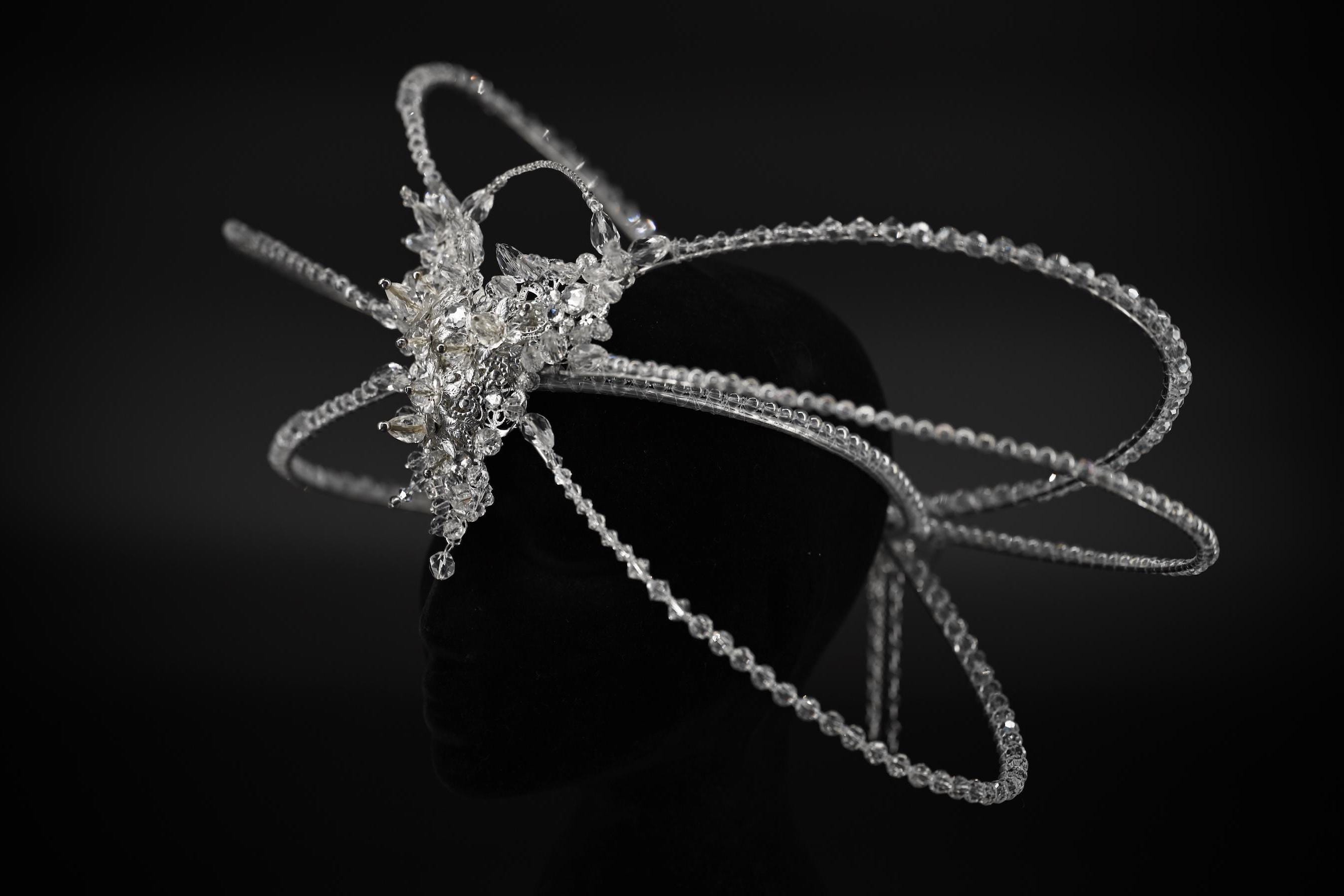 Isa. Ice Crystal Ethereal Orbit Crown Swarovski Crystal - Etsy