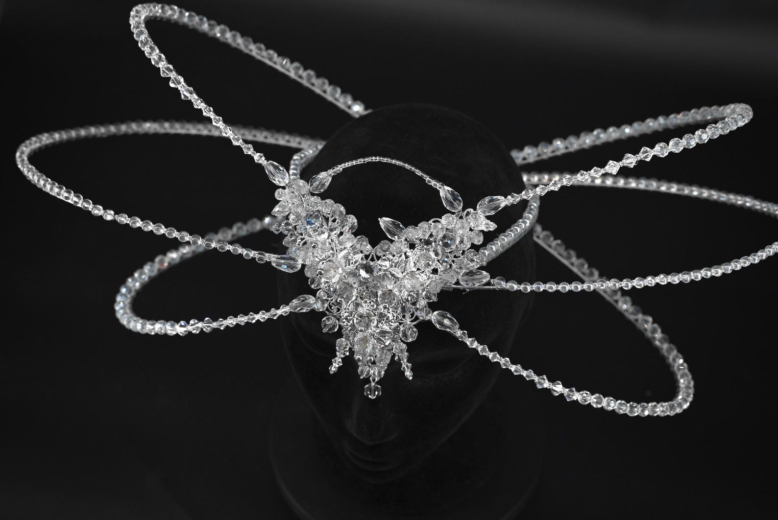 Isa. Ice Crystal Ethereal Orbit Crown Swarovski Crystal - Etsy