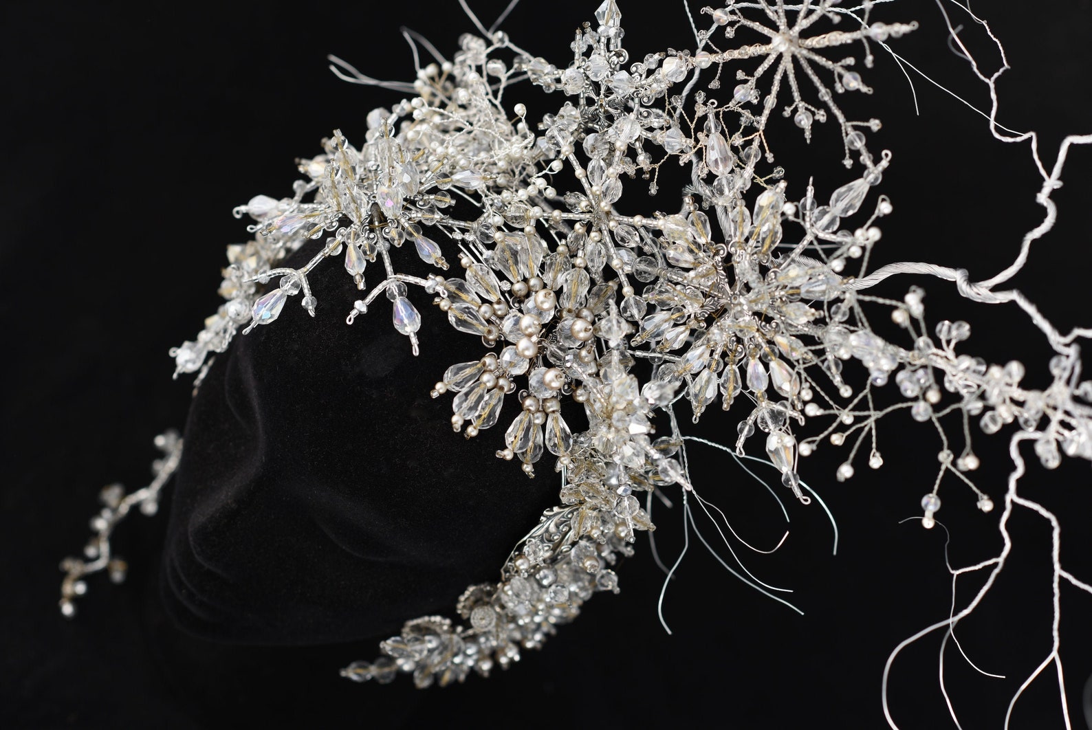 Isa- Frosted Glass Ice Queen Headdress / Local Hire Only - Etsy