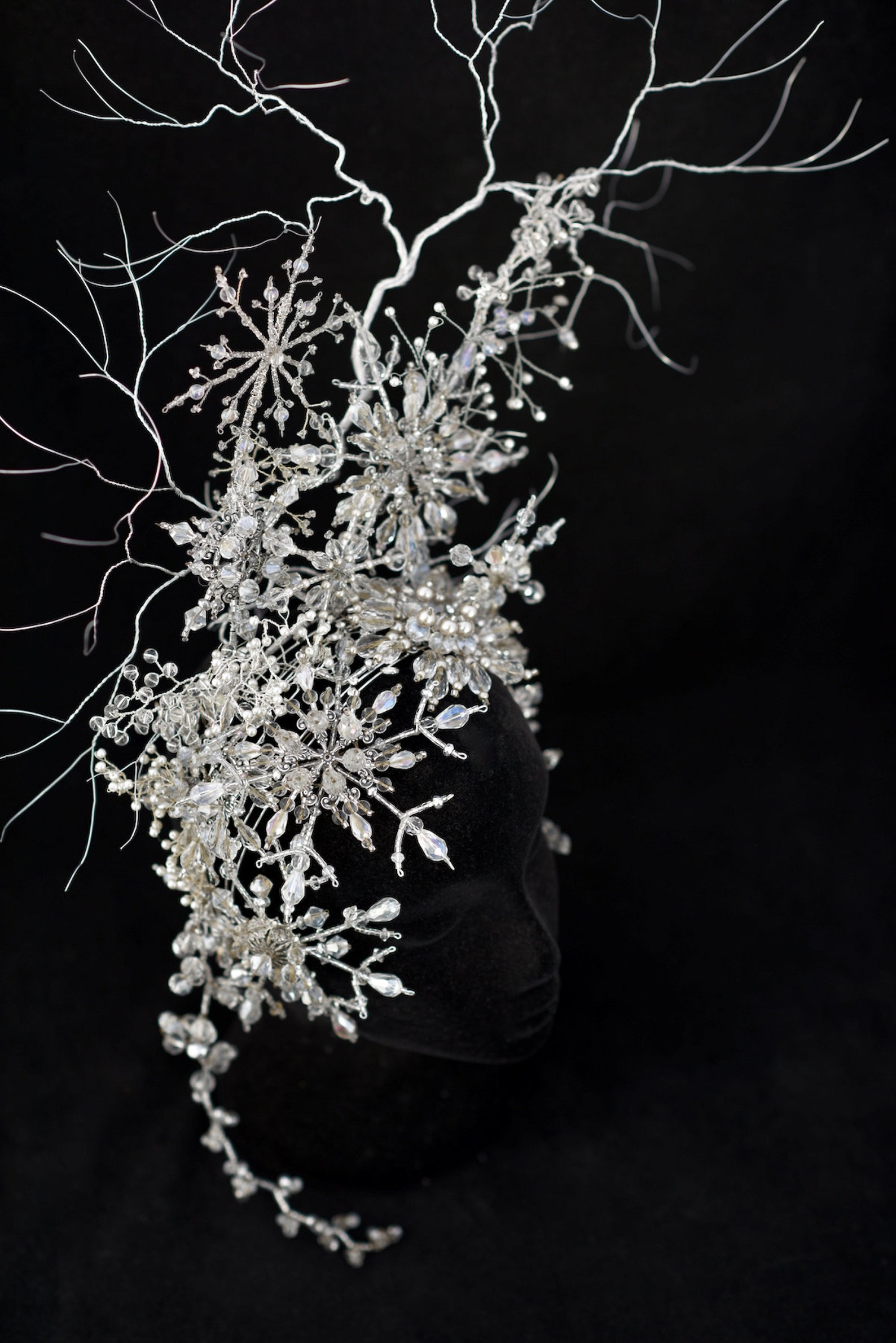 Isa- Frosted Glass Ice Queen Headdress / Local Hire Only - Etsy