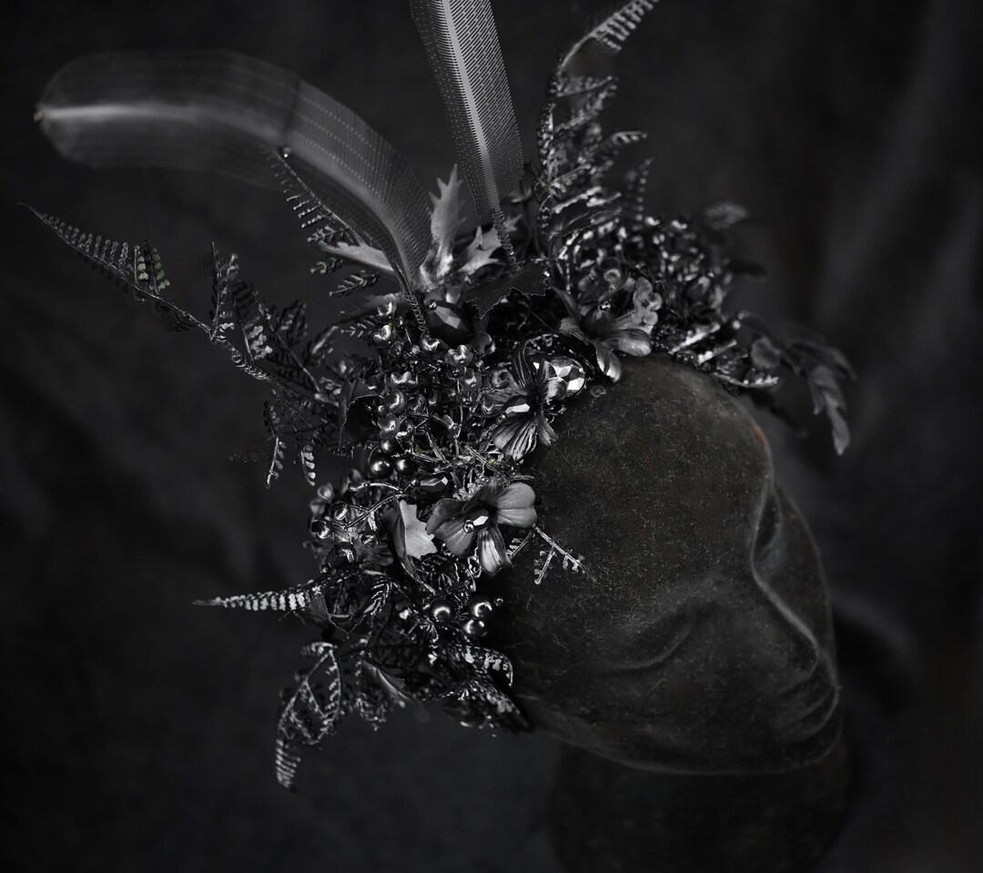 Black Moth Midnight Garden Crown - Etsy