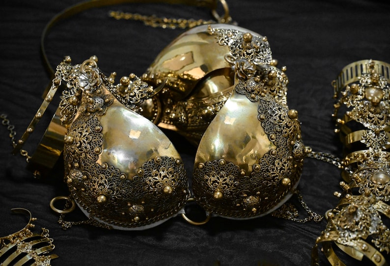 Custom Gold/silver Metal Bra Jewellery Armour. Custom. - Etsy
