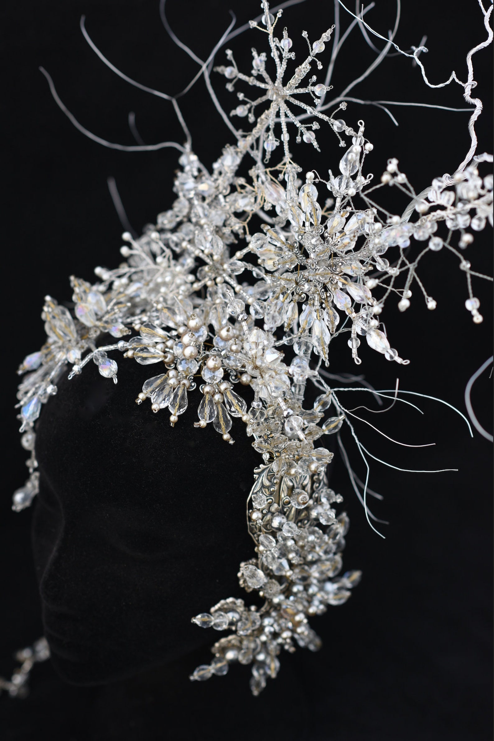 Isa- Frosted Glass Ice Queen Headdress / Local Hire Only - Etsy