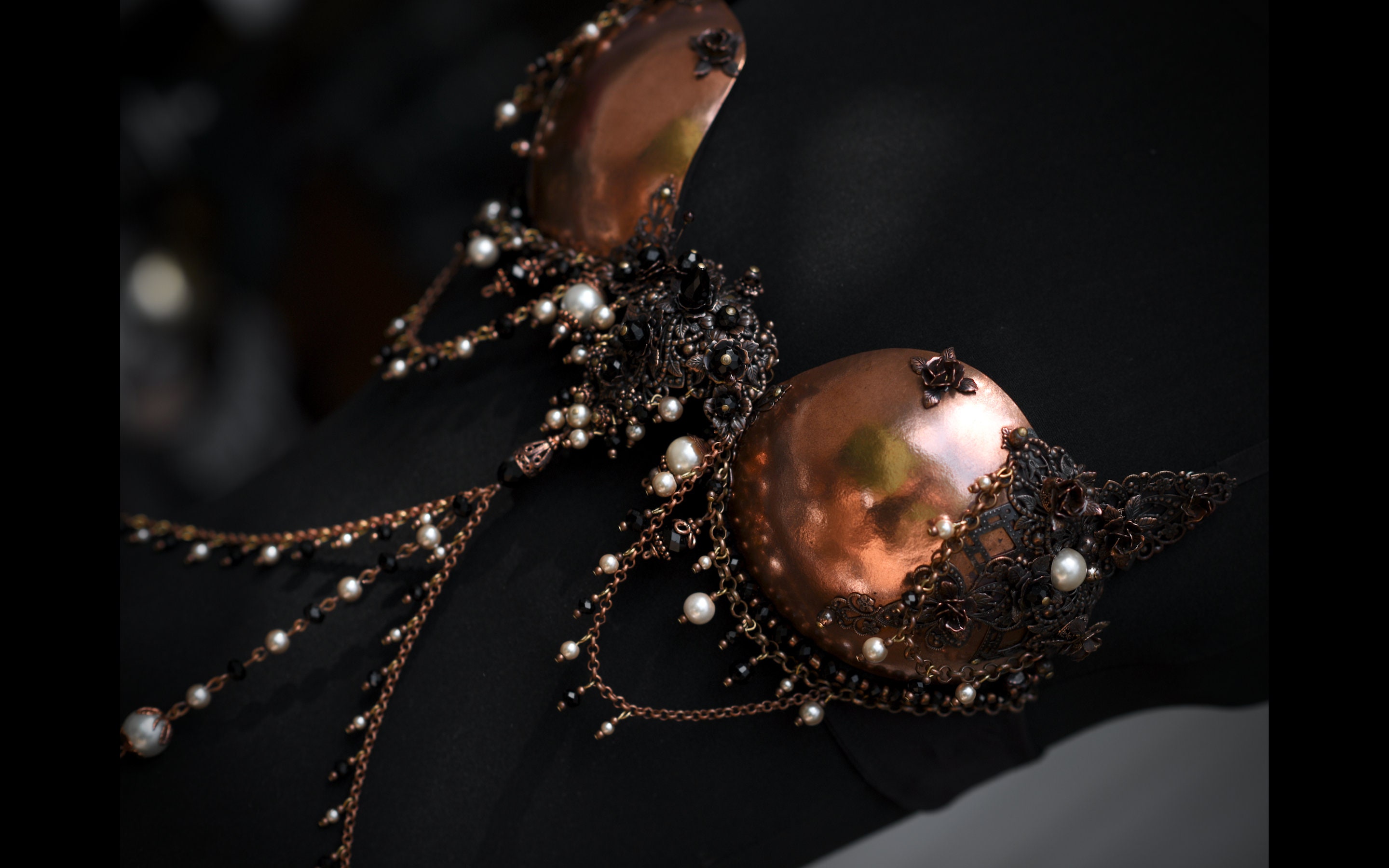 Metal Couture Bra Jewellery. Antique Copper and Rose Gold | Etsy