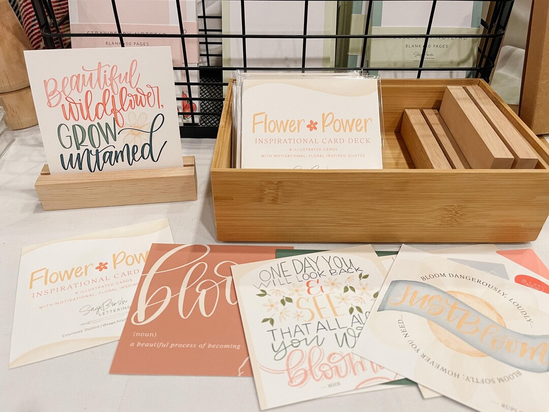 Floral Inspirational Card Set – Hand Drawn Motivational Art (4x4) - Etsy