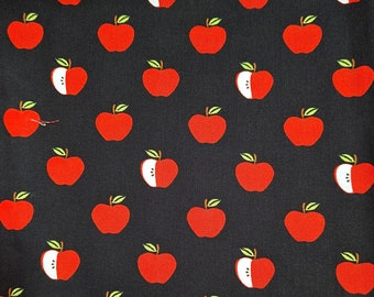 Mod Apples Fabric Mackintosh Apples by Lellobird Red Black - Etsy