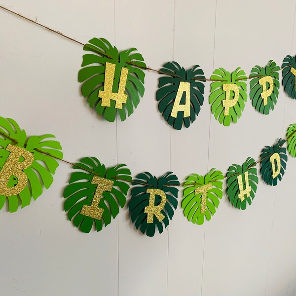 Happy Birthday Jungle Banner - Etsy