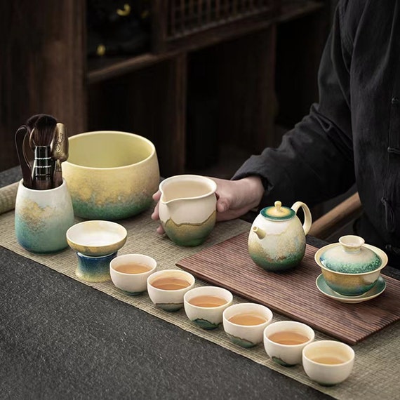 Drinkware Yangzhiyu white porcelain kungfu tea set Japanese style side ...