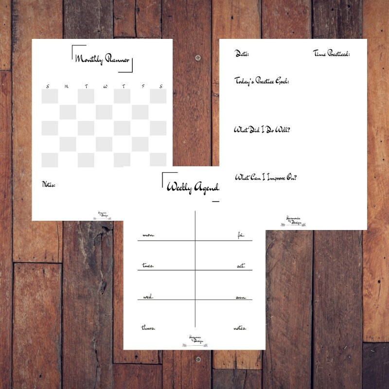 Printable Practice Planner, Practice Plan, Music Journal, Musician ...