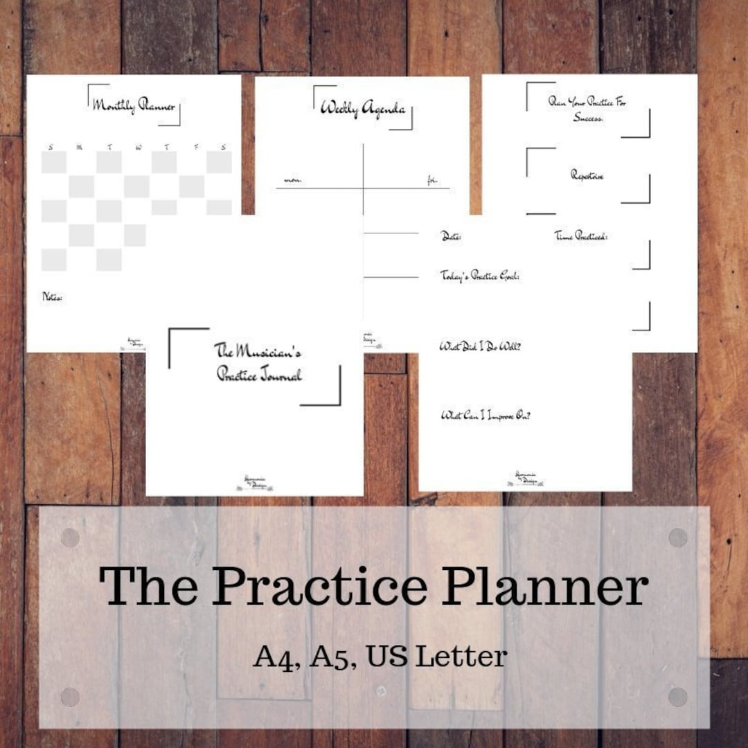 Printable Practice Planner, Practice Plan, Music Journal, Musician ...