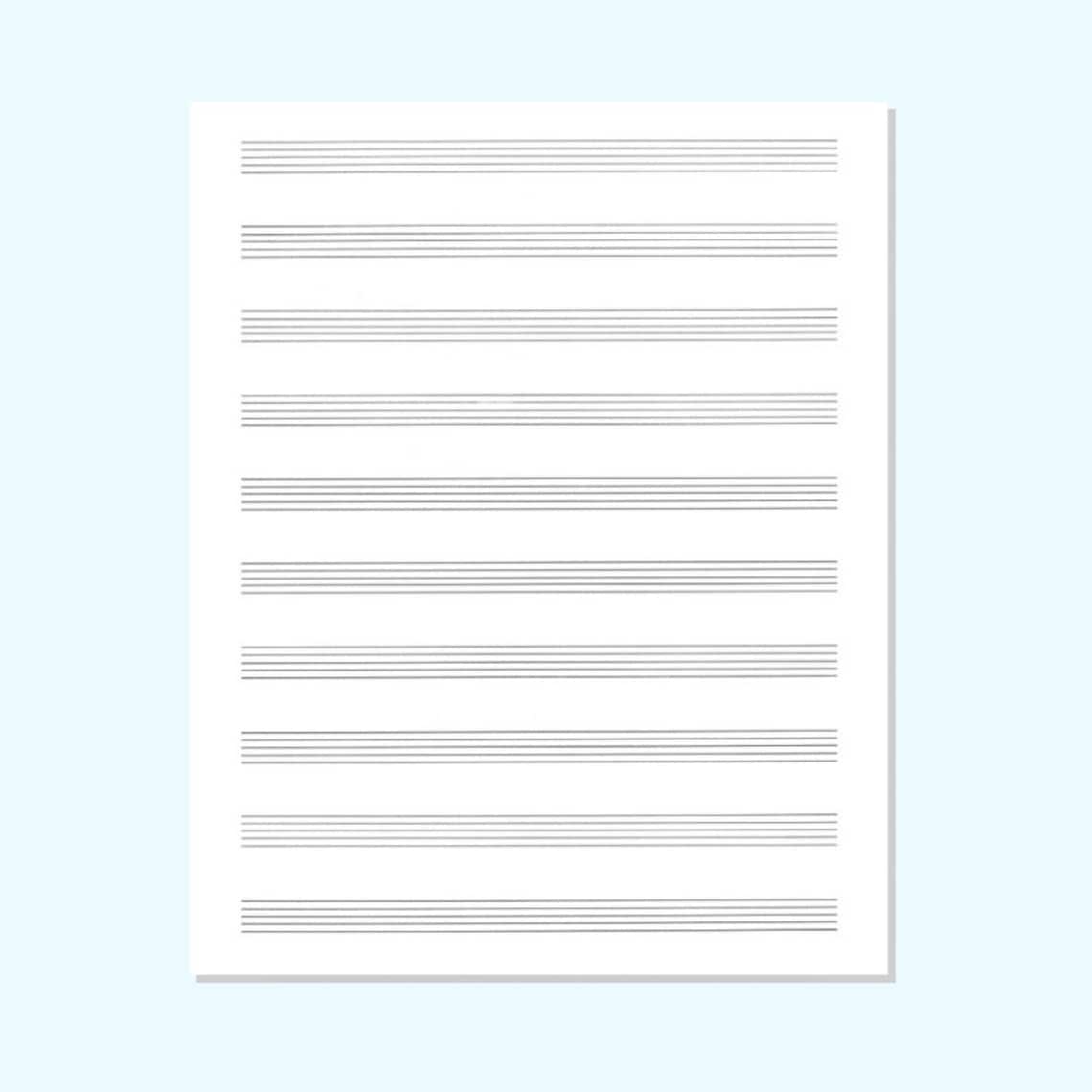 Sheet Music, Blank Manuscript Paper, Instant Download, Printable PDF ...