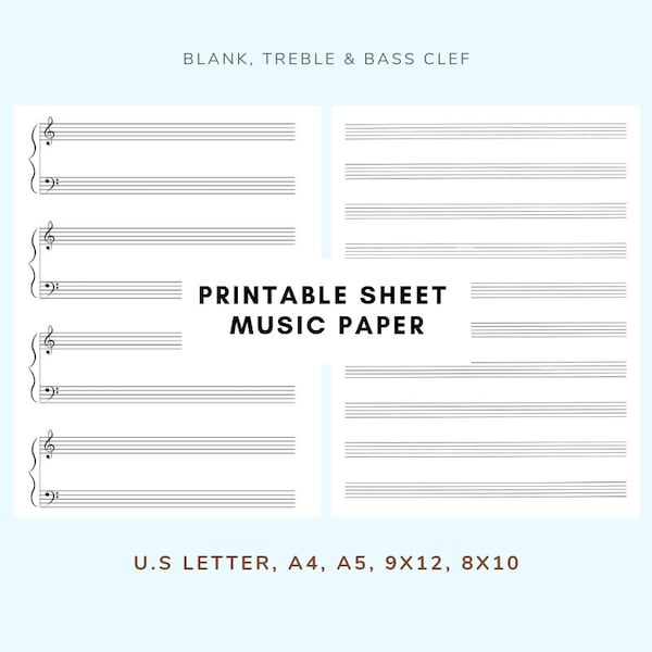 Manuscript Paper - Etsy