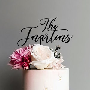 Personalized Cursive Cake Topper Custom Wedding Cake Topper - Etsy