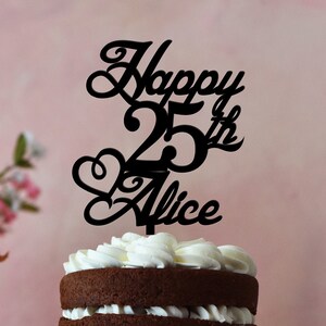 25 Birthday Cake Topper, 25th Birthday Cake Topper, Twenty Five ...