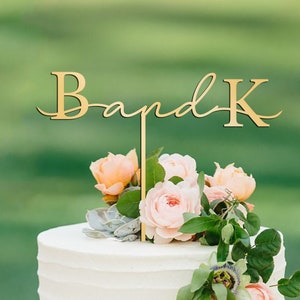 Custom Initial Cake Topper Monogram Cake Topper Personalized Wedding ...